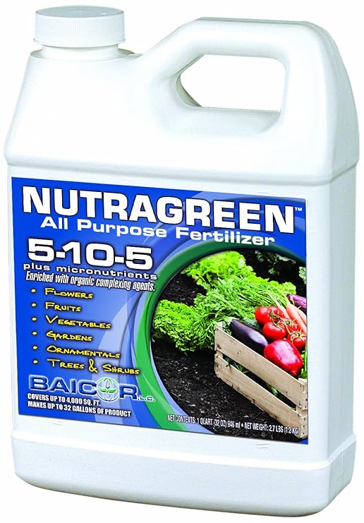 Baicor Nutra Green All Purpose Fertilizer 5105 with Micros, Quart ...