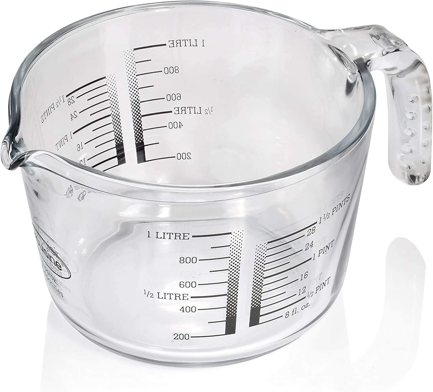 Arcuisine Pyrex Messbecher Rührschüssel 1 Liter SCHWARZ Dosierhilfe ...