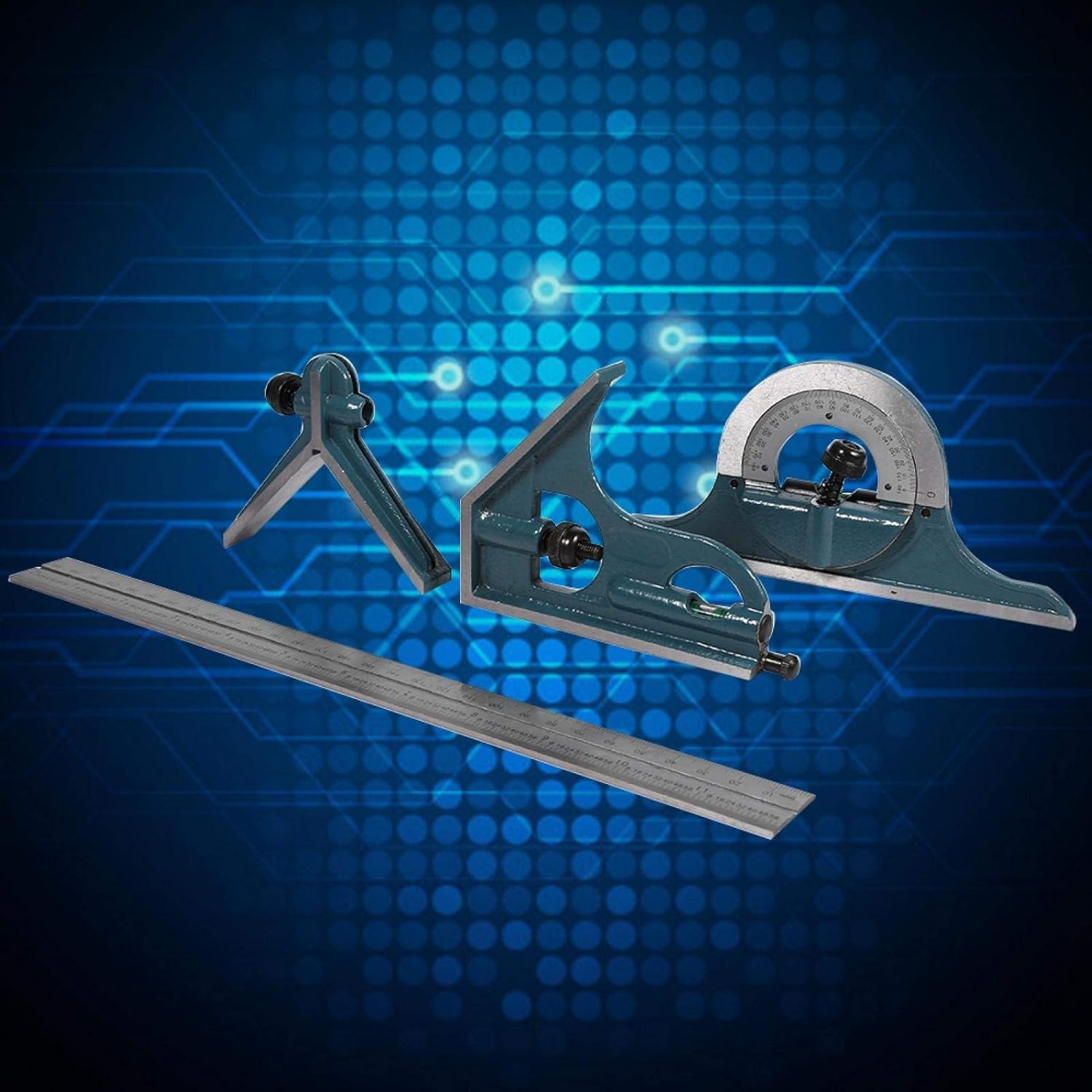 Combination Ruler, 1x Stainless Steel Universal Bevel 180 Degree Angle ...