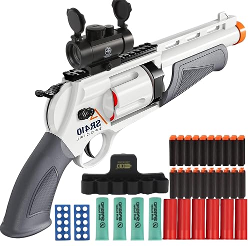 Toy Gun Revolver 2 in 1 Shotgun with 4X Scope Soft Foam Blaster Toy ...