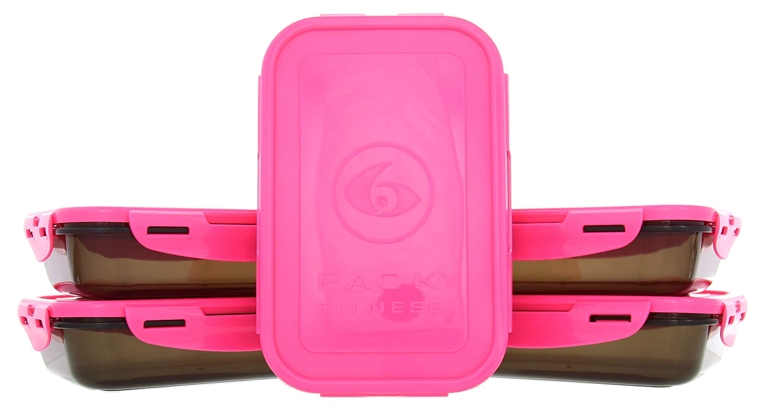 Amazon.com: 6 Pack Fitness Sure Seal Containers 24oz Black/Neon Orange ...