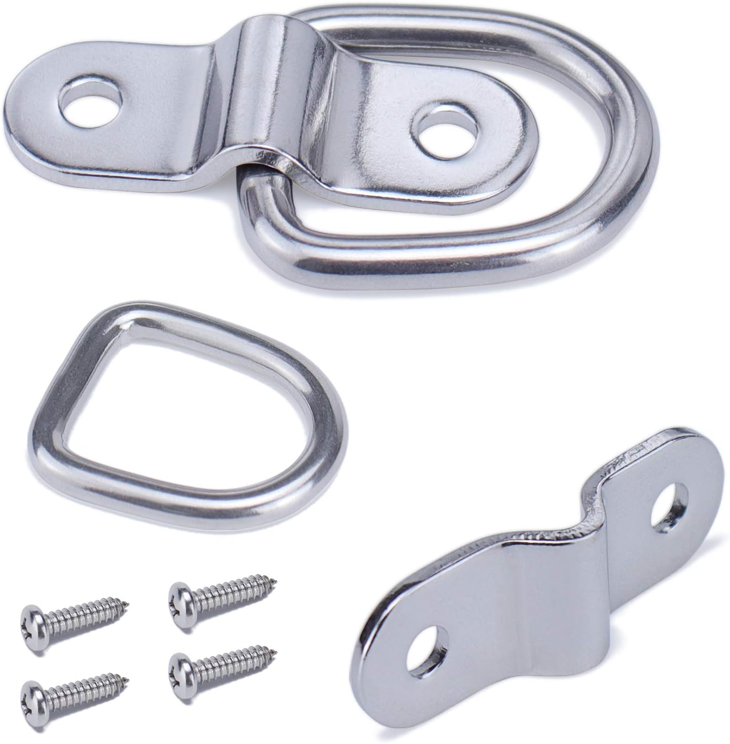 Amazon.com: Muzata D-Ring Tie Down 1/4" Stainless Steel, Heavy Duty ...