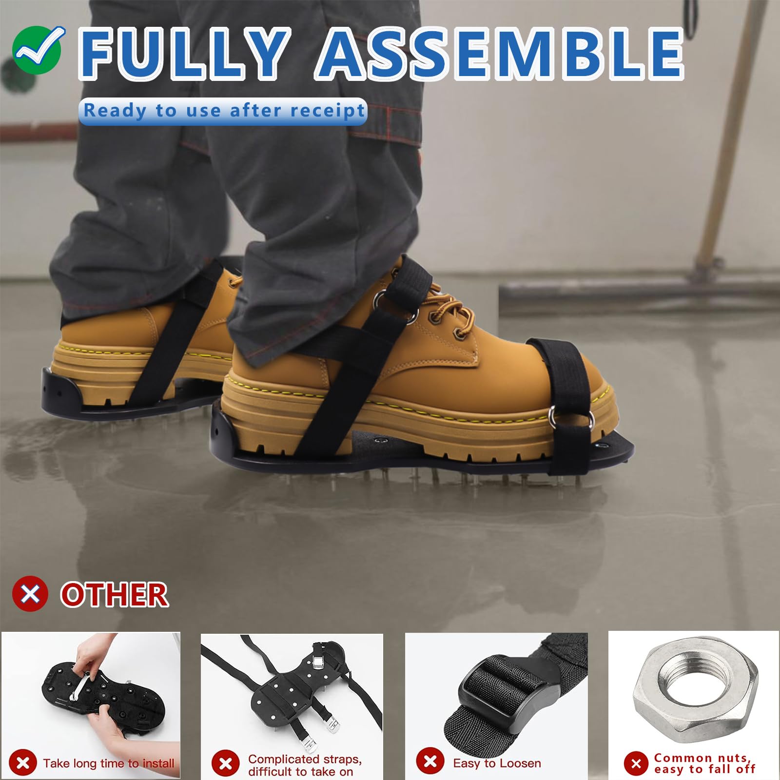 Mua Kaoer Epoxy Shoes, Fully Assembled Gunite Spiked Shoes with 3/4 ...