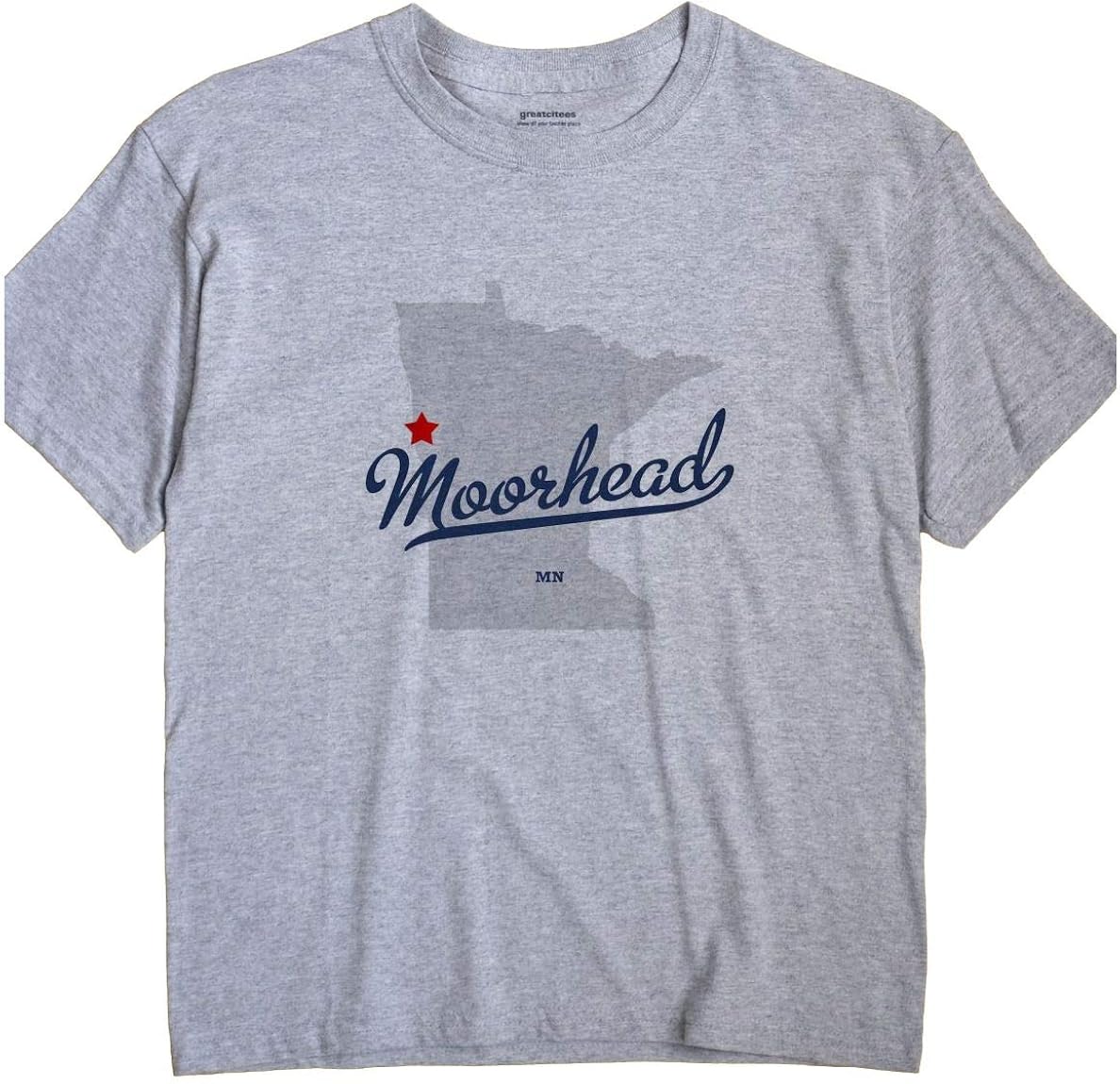 Amazon.com: GreatCitees Moorhead Minnesota T-Shirt MAP: Clothing