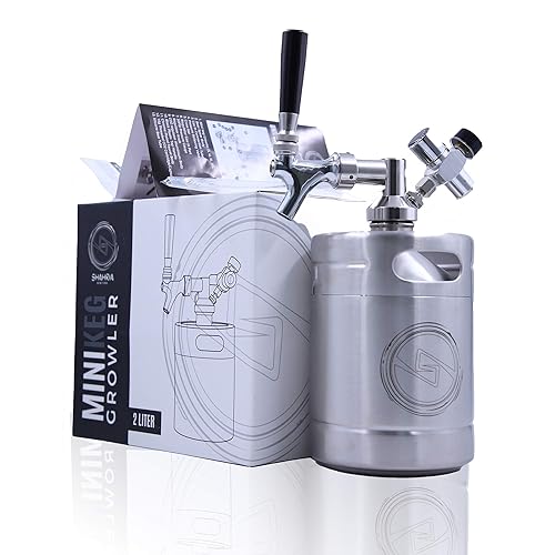 SHAHRIA 64oz Pressurized Mini Keg Beer Growler - Portable Stainless ...