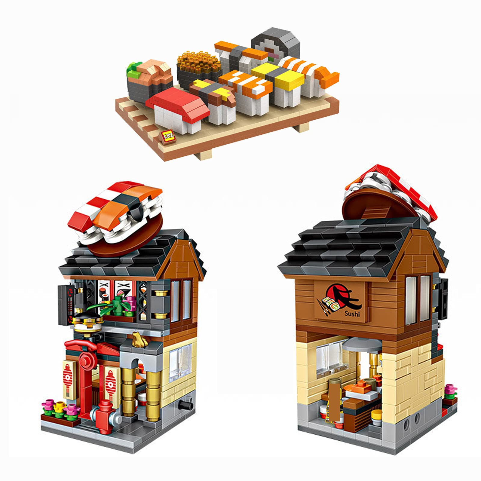 Mua Seyaom Japanese Street View Shop Bricks, Mini DIY Building Blocks Model MOC Construction Toy ...