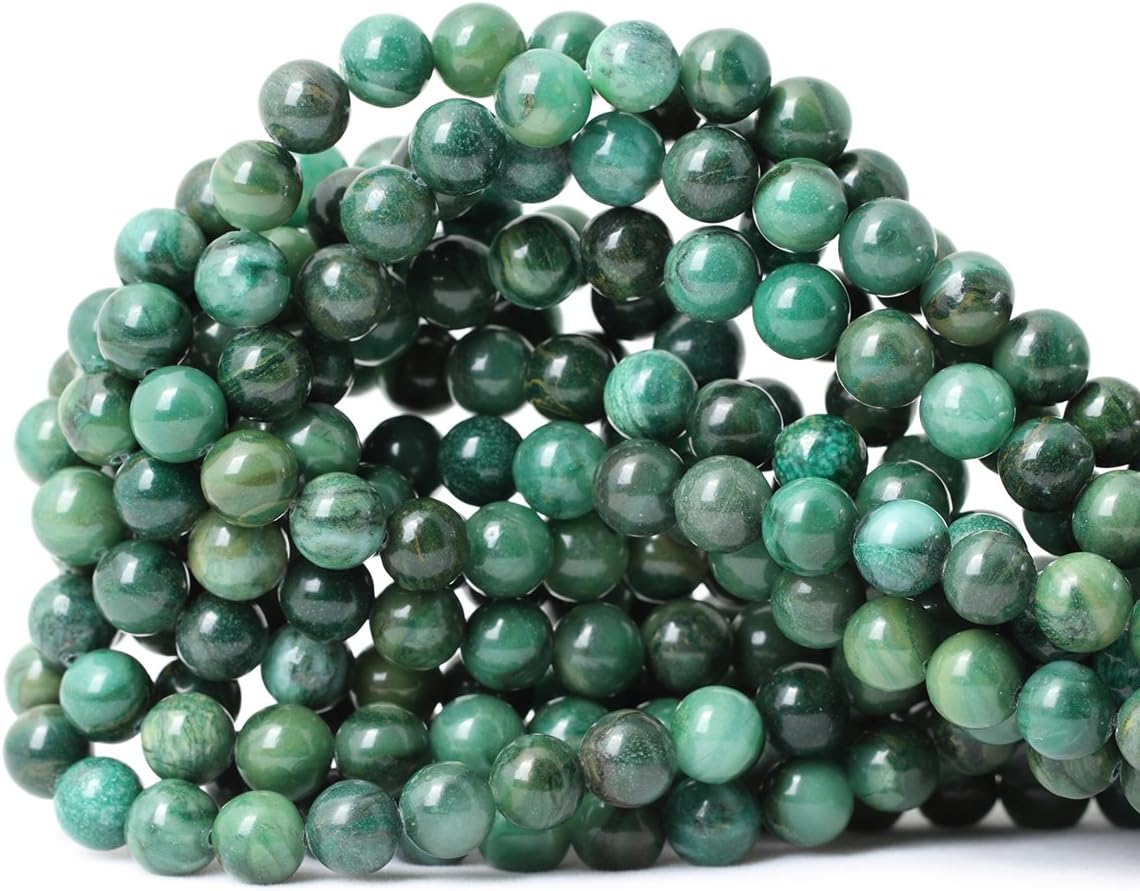 Amazon.com: CHEAVIAN 45PCS 8mm Natural Verdite Stone African Jade ...