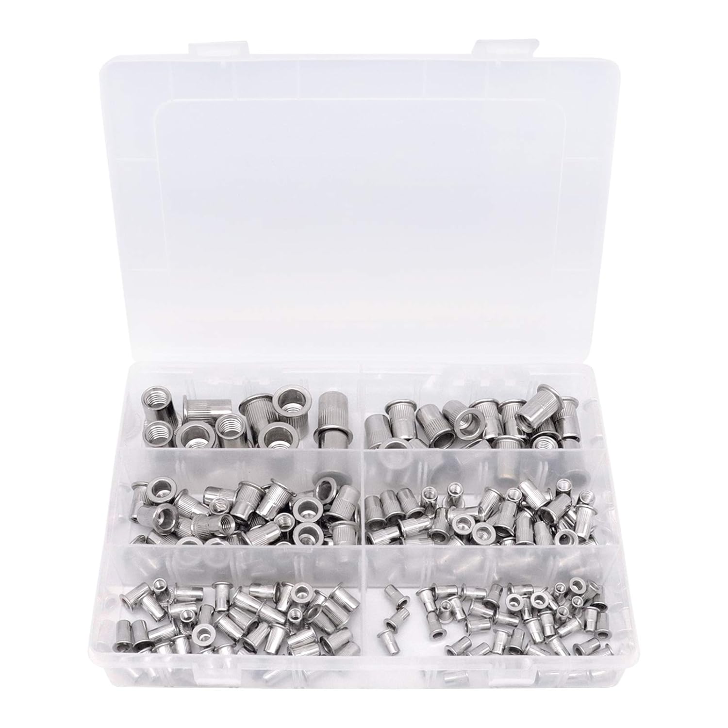 XTVTX 180PCS Flat Head Threaded Blind Rivet Nut Insert Screw 304 Stainless Steel M3 M4 M5 M6 M8 ...