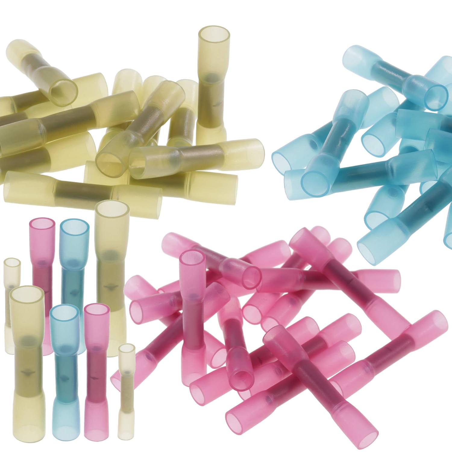 100 Stück Quetschverbinder mit Schrumpfschlauch Schrumpfverbinder ...