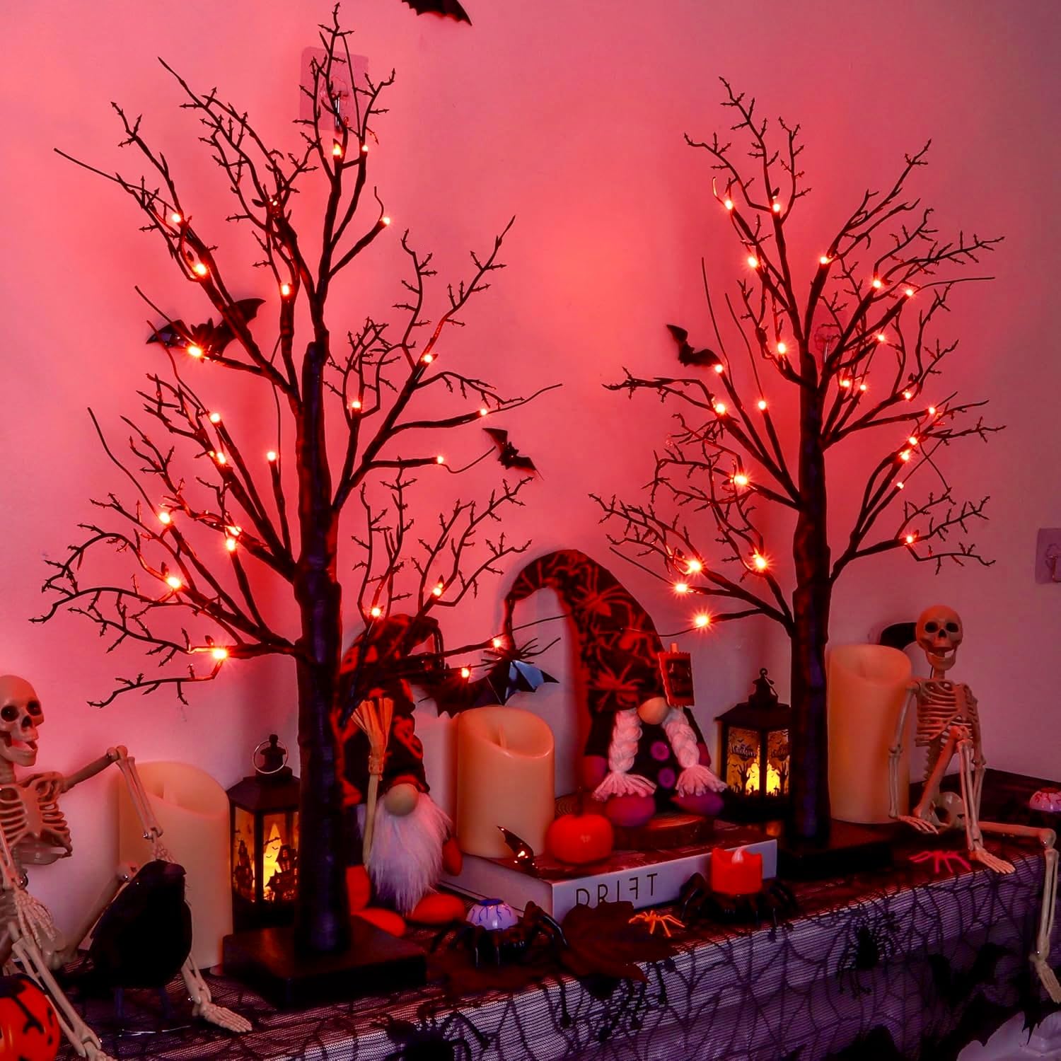 Halloween Decorations Indoor 2 Pack 24 Inch Halloween Black Tree with ...