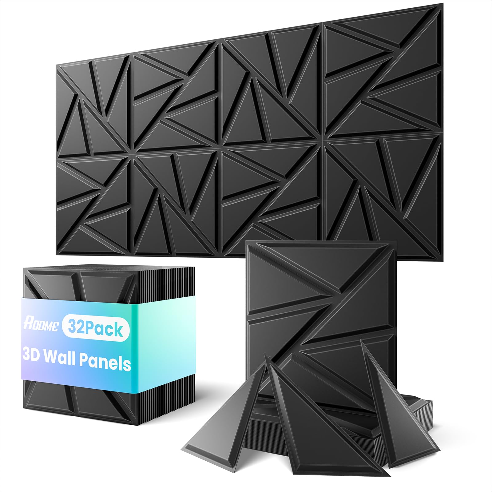 ROOME 12"x12" 3D Wall Panels, Cuttable and DIY-Friendly Upgraded uPVC ...