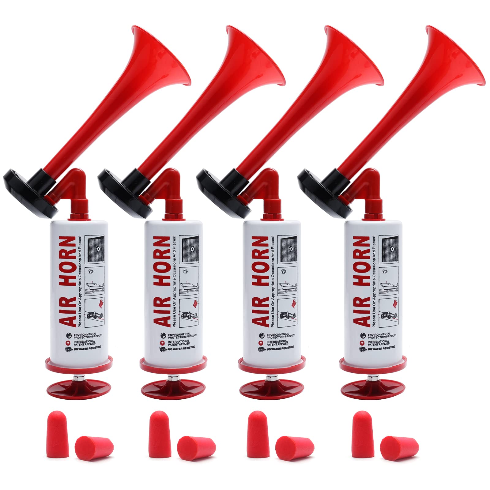 Handheld Air Horn,Aluminum Loud Noise Maker Safety Horn with Earplugs ...