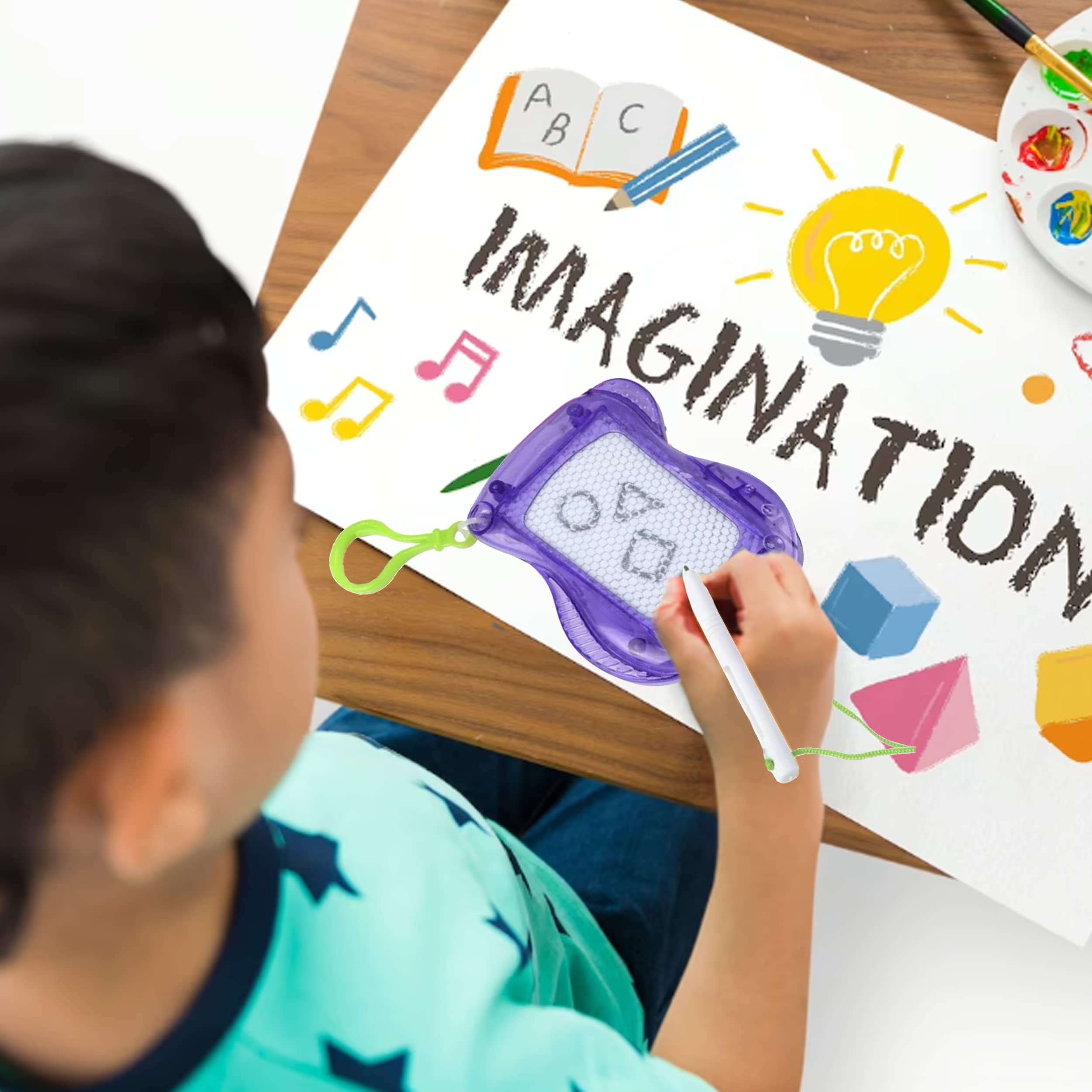 24 Mini Drawing Board For Kids (24 Pack) Bulk Backpack Keychain Clip ...