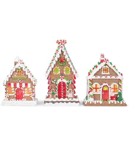 Vintage Gingerbread Decor RAZ Imports Gingerbread Lighted Houses (2 ...