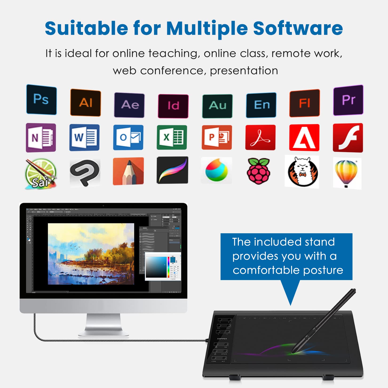 Mua XOPPOX Graphics Drawing Tablet 10 x 6 Inch Large Active Area with ...