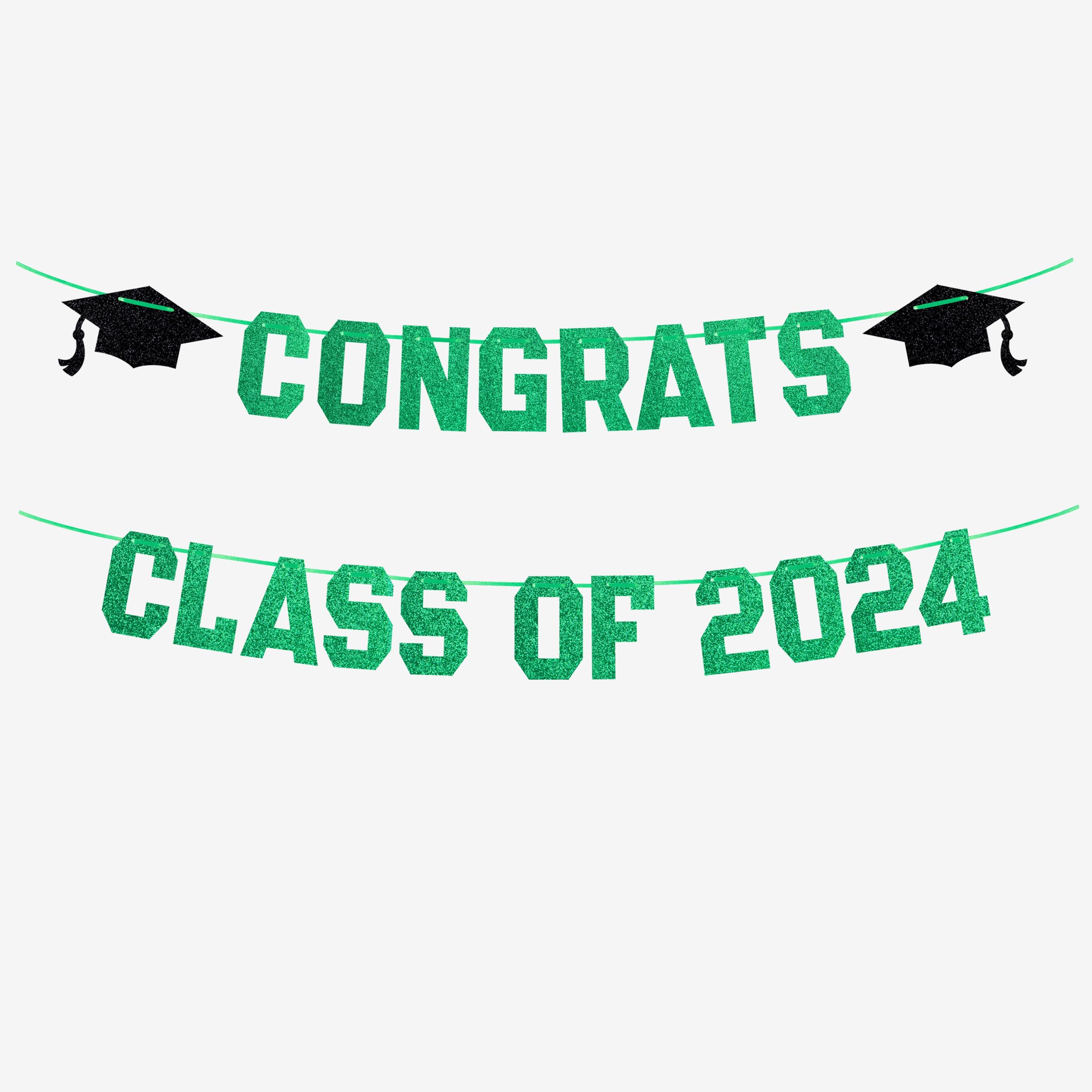 Gexolenu Green Congratulats Class of 2024 Graduation Theme Party ...