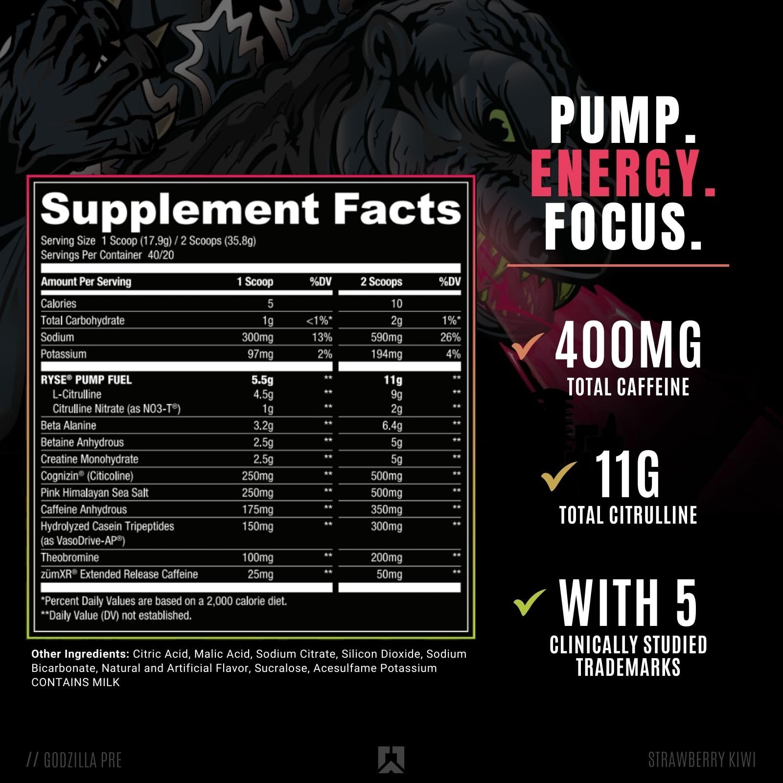 Mua RYSE Up Supplements Noel Deyzel x Godzilla Pre Workout | Intense Pumps, Energy, & Focus ...