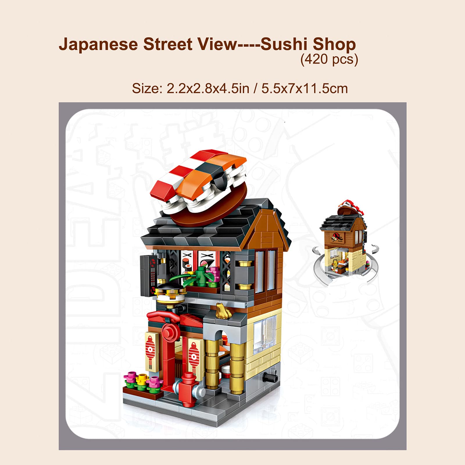 Mua Seyaom Japanese Street View Shop Bricks, Mini DIY Building Blocks Model MOC Construction Toy ...