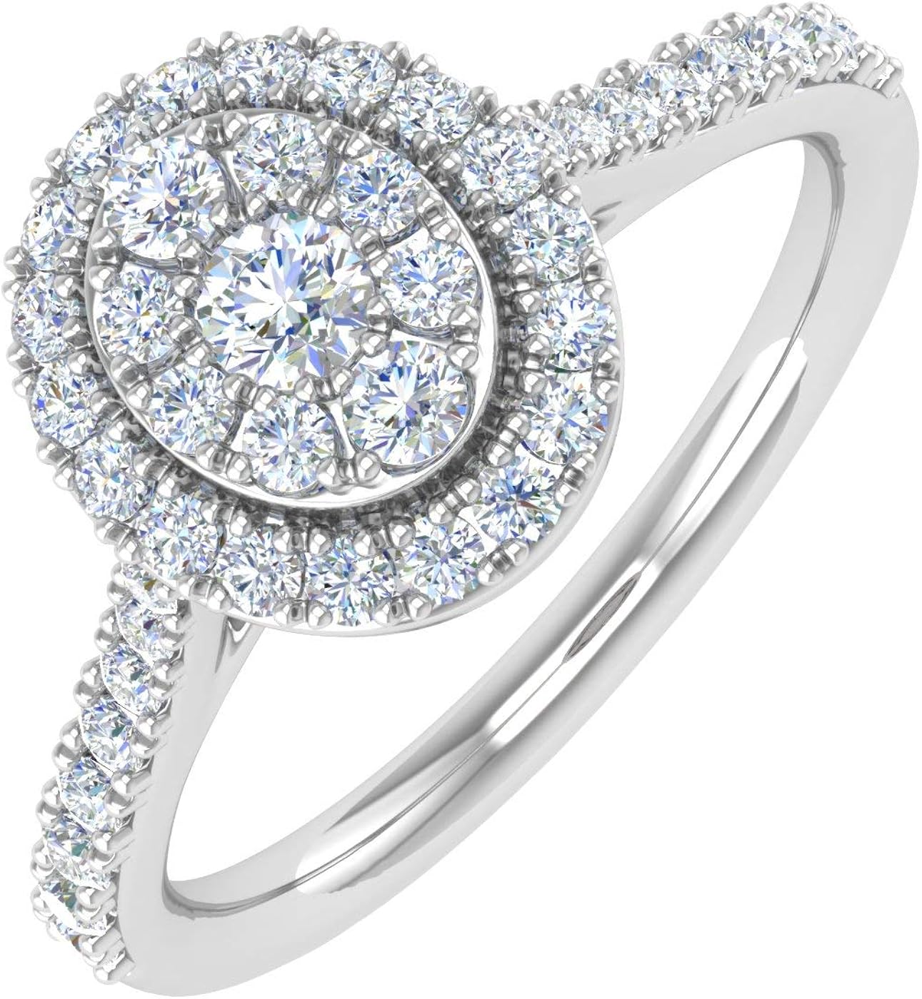 1/2 Carat Diamond Cluster Engagement Ring in 10K Gold | Amazon.com