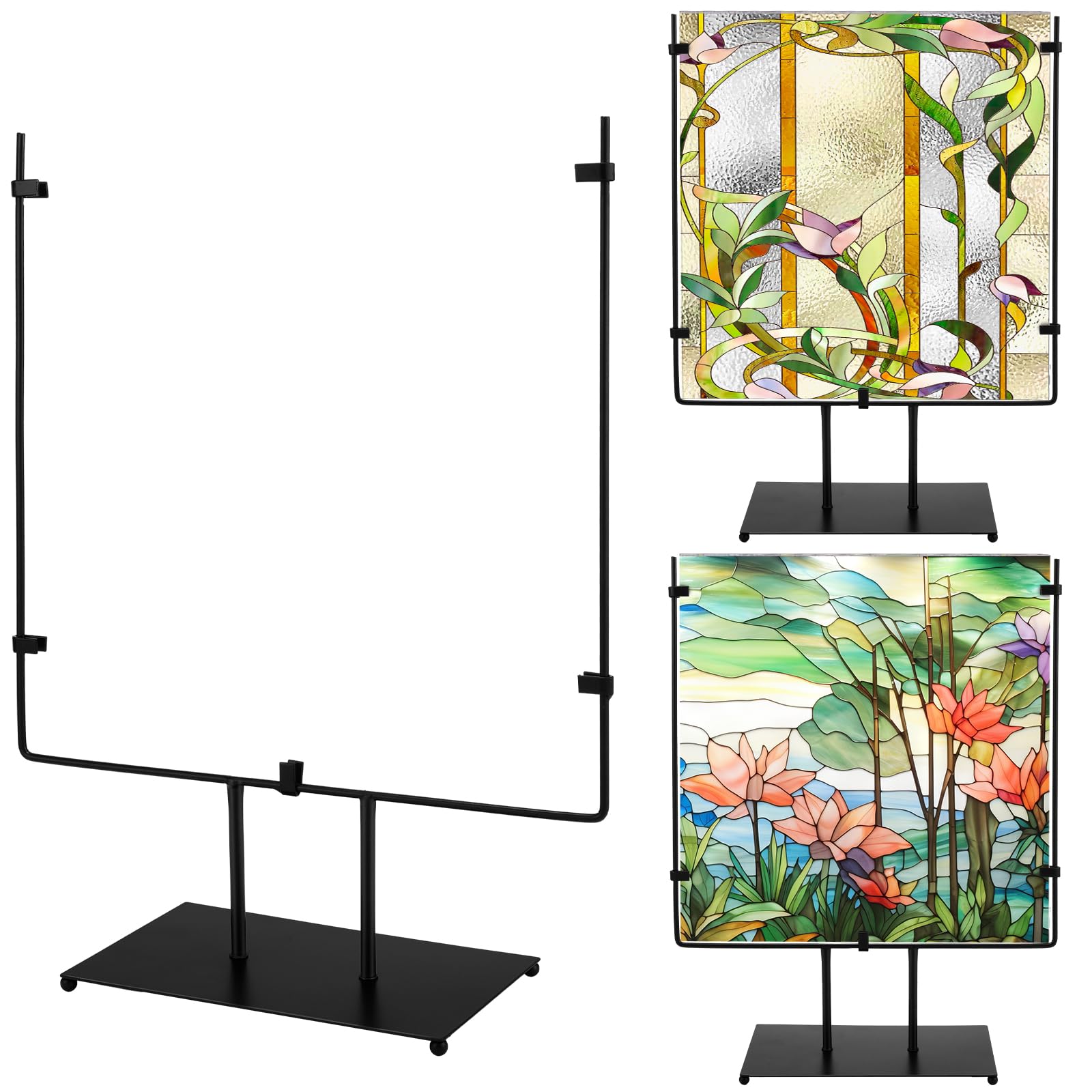 Honeydak 12 Inch Square Glass Display Metal Stand for Artwork Panels ...