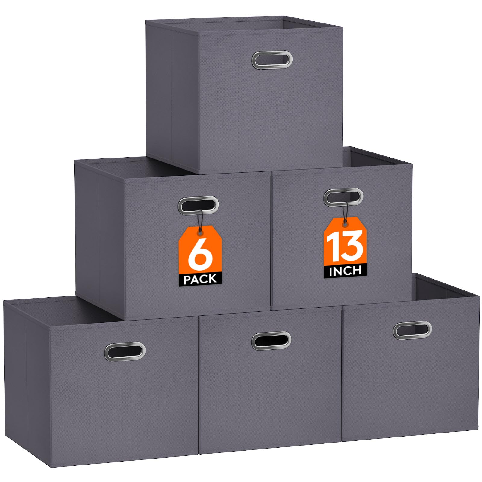 Lifewit 13 Inch Cube Storage Bins, 6 Packs Cube Storage Organizer ...