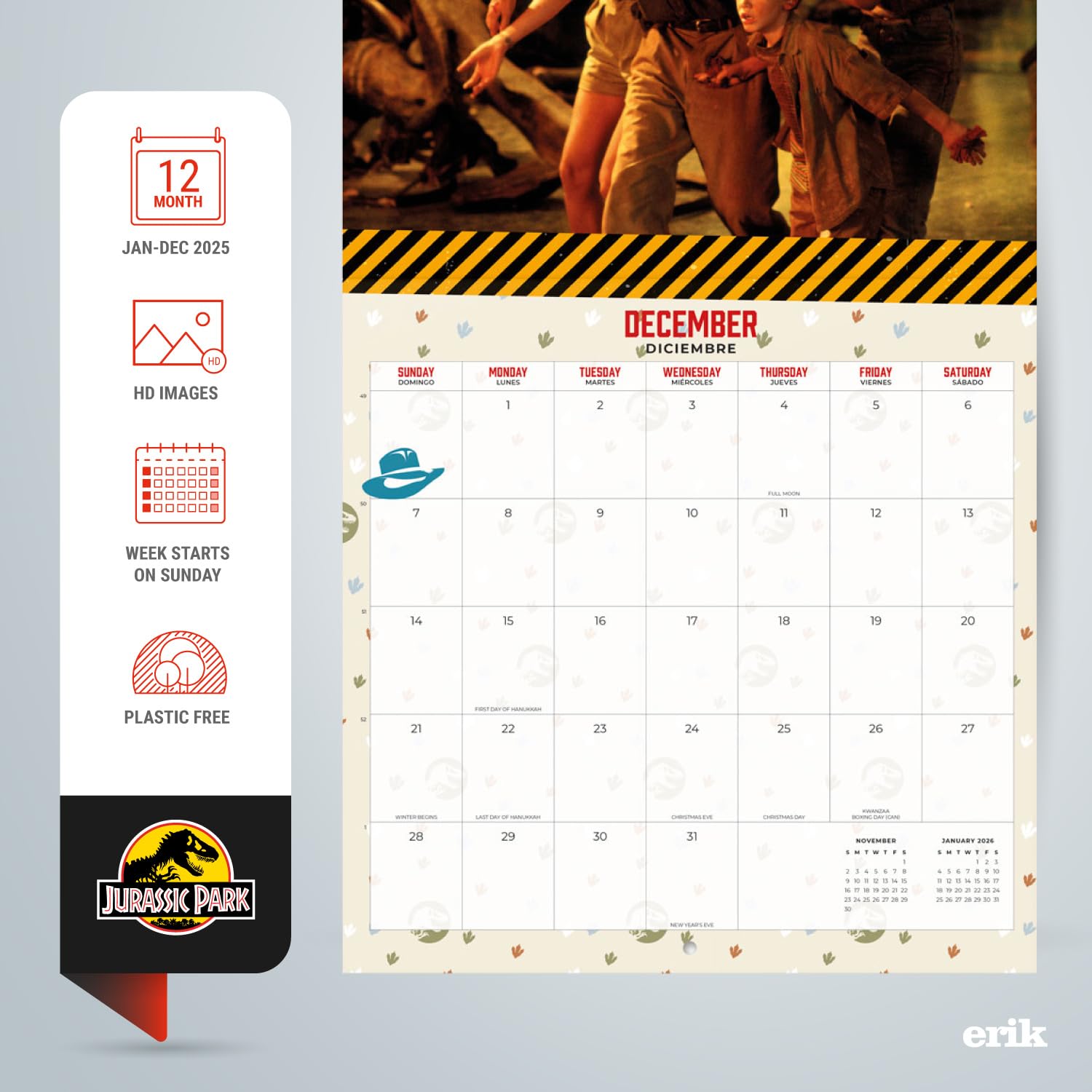 Mua Jurassic Park Wall Calendar 2025 12" x 12" FSC® Plastic Free ...