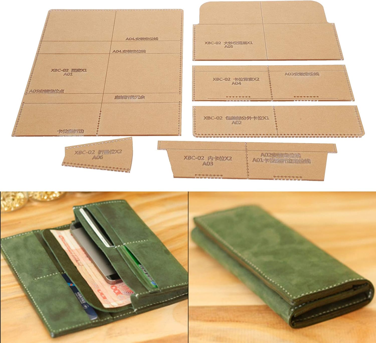 Wallet Acrylic Template, Clear Acrylic Wallet Pattern Stencil Template ...