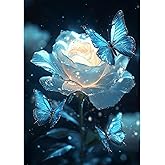 Amazon.com: WIGOR Blue Rose Diamond Painting Kits for Adults, DIY 5D ...