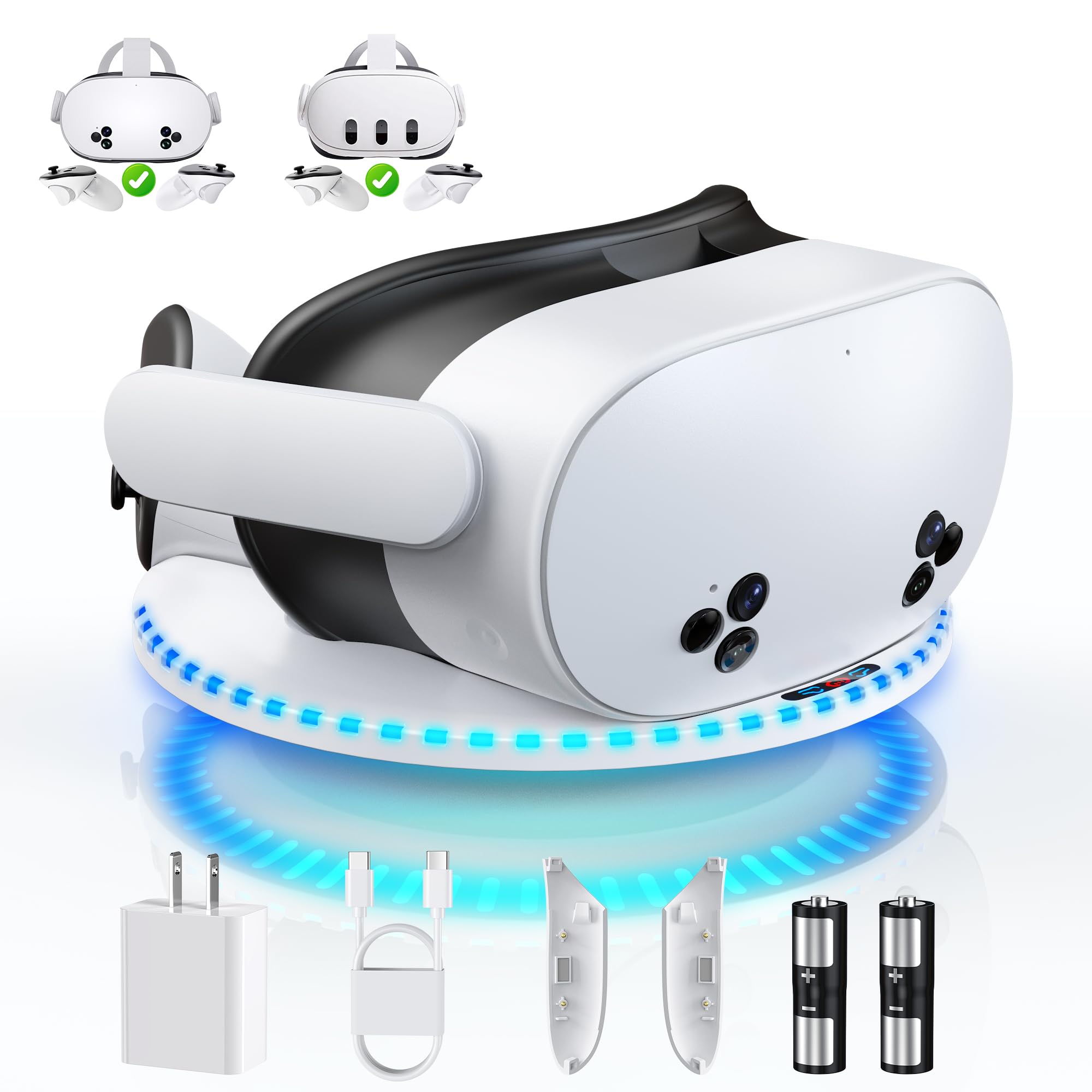 Charging Dock for Meta Quest 3 & Quest 3S, Kinwin 30W Fast Charging ...