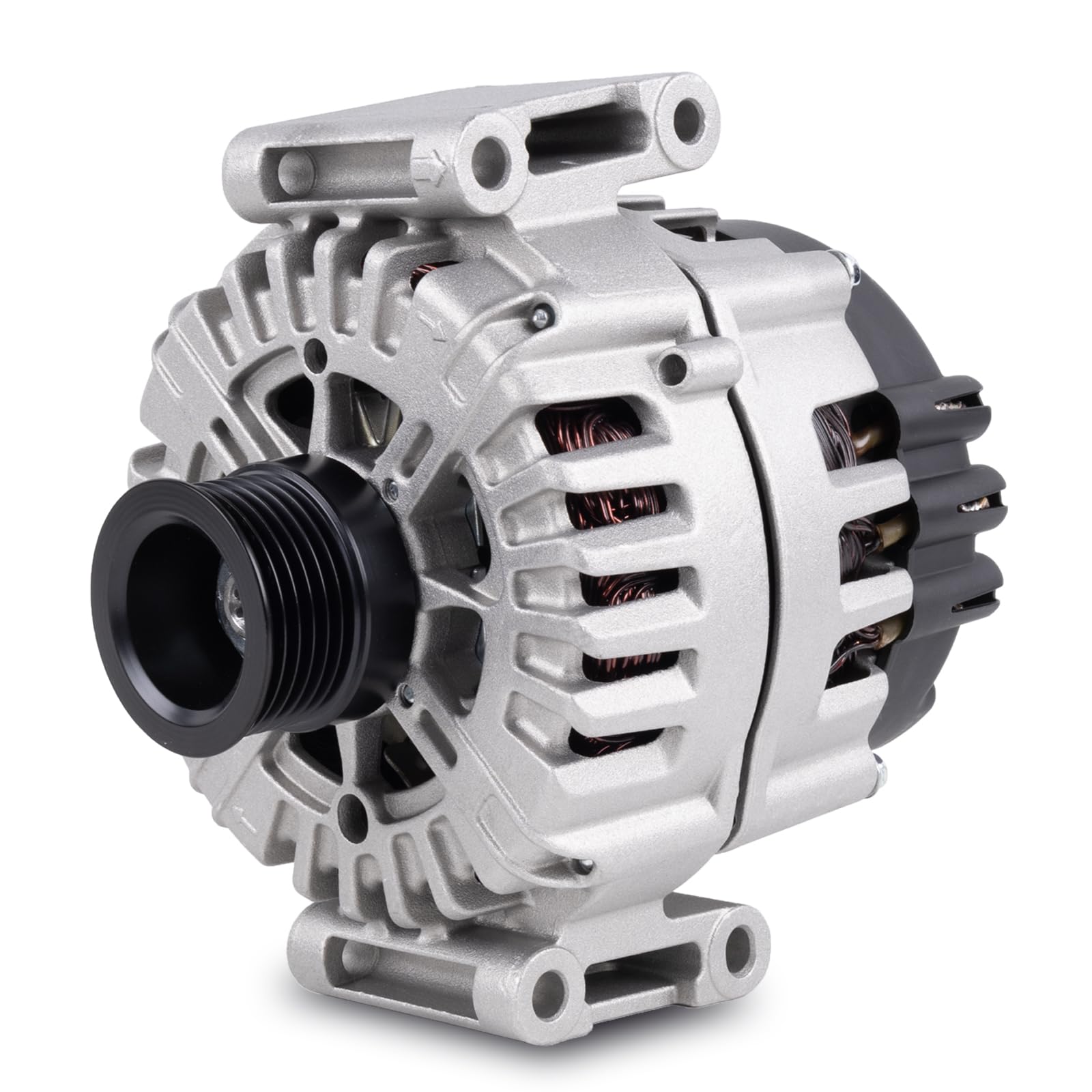 JUSNBASR Alternator 12V 180A 6 Clock CW Compatible with Mercedes-Benz C350 2012, E350 2012-2016 ...