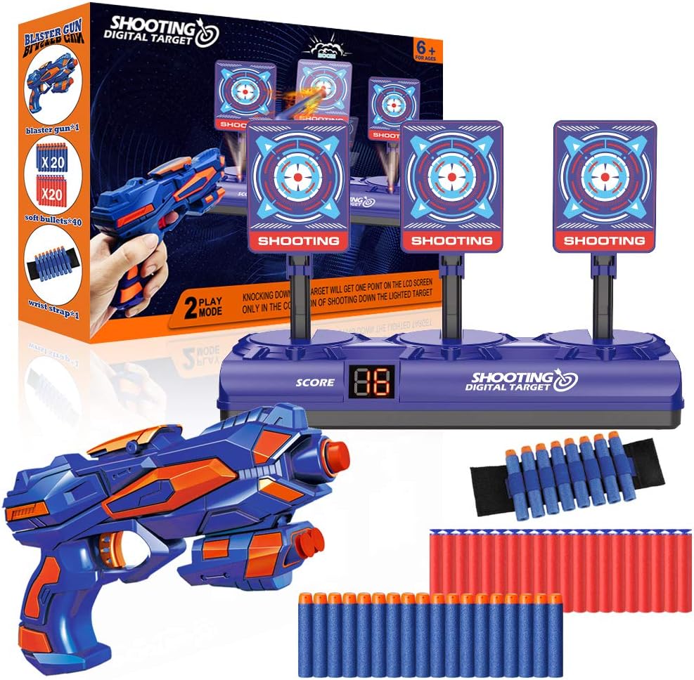 Digital Shooting Target with 1 Toy Gun, 40 Foam Bullet & 1 Dart Wrist ...