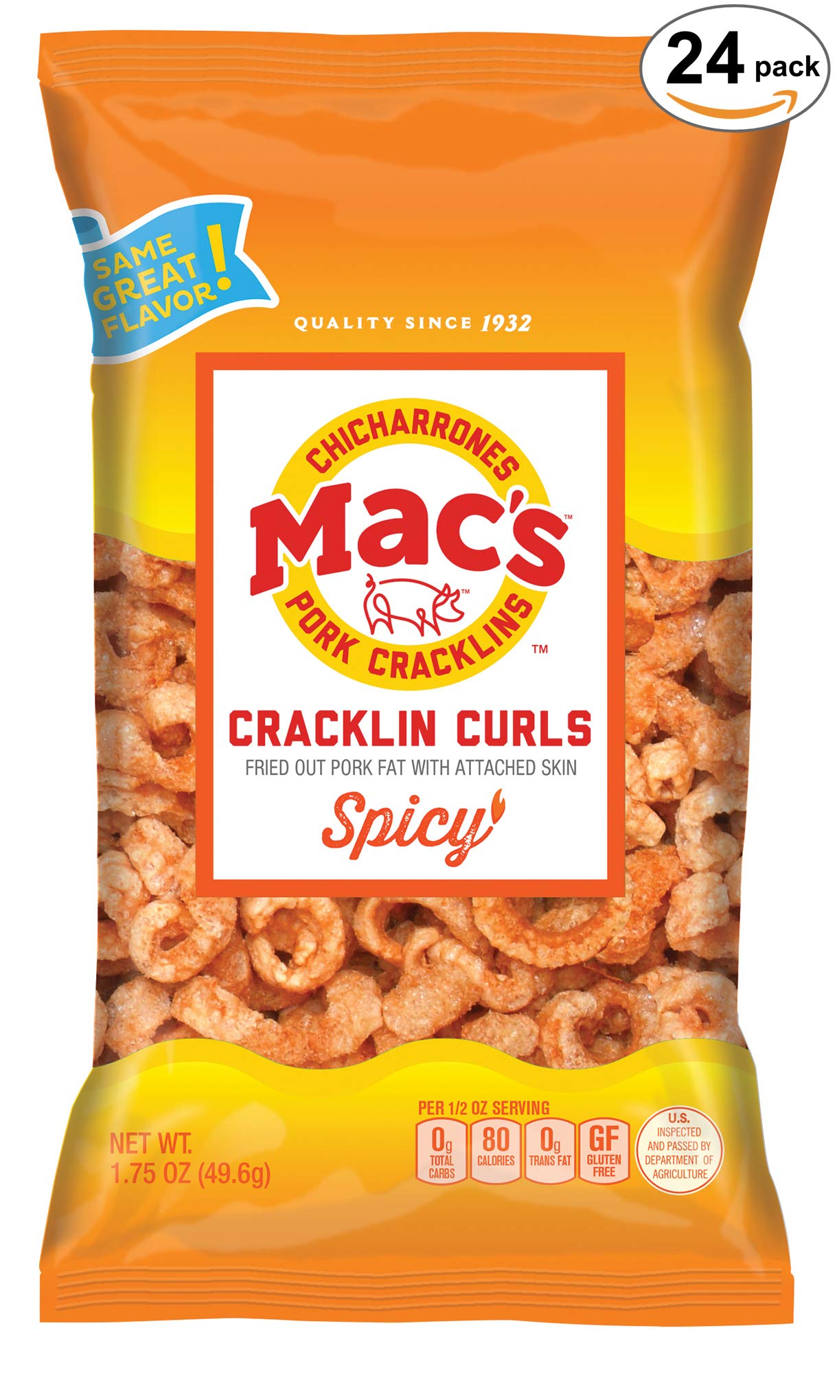 Amazon.com: Mac's Fried Cracklin Curls Pork Cracklins 3.5oz - Pack of 6