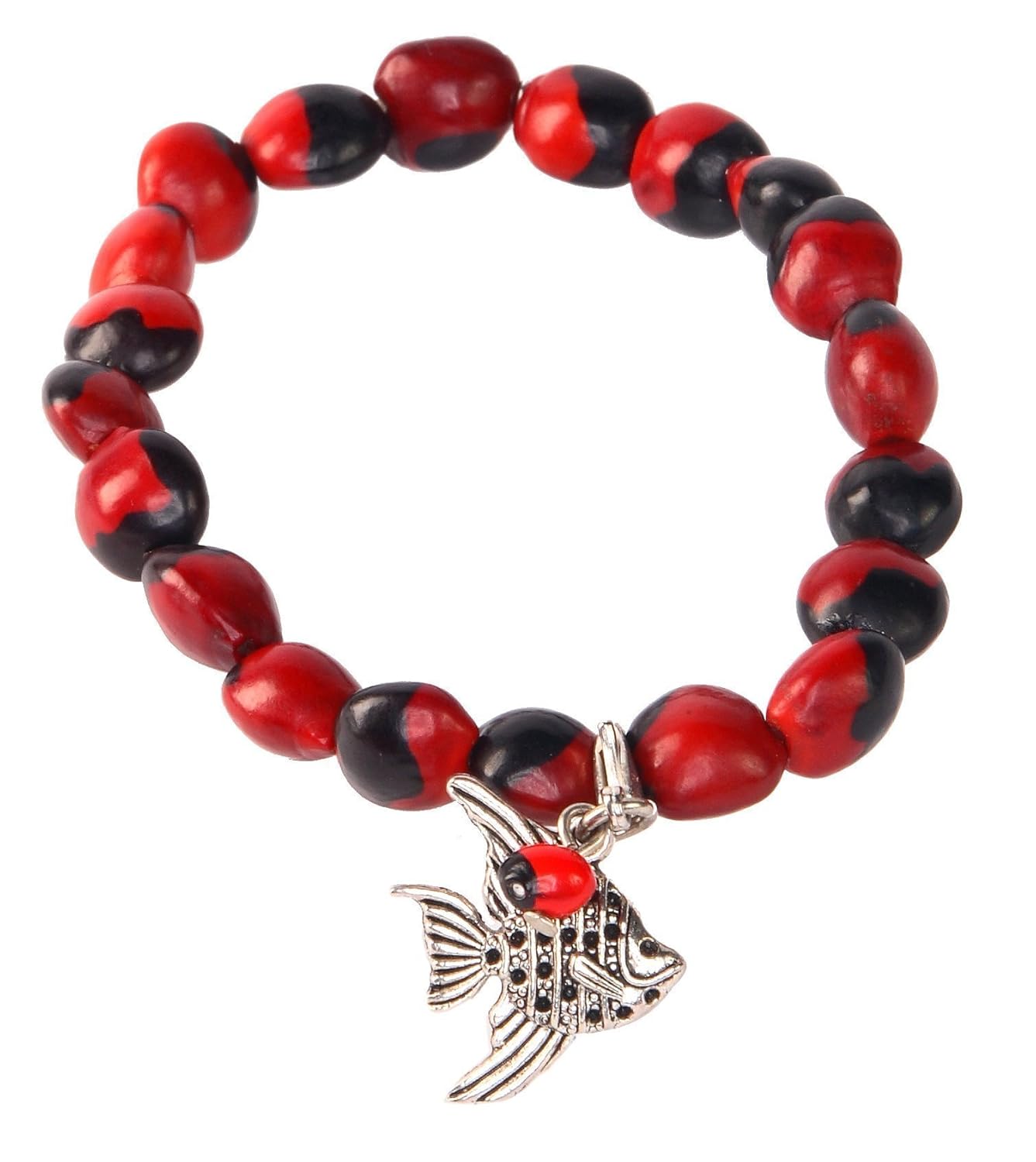 Amazon.com: Peruvian Bracelet for Women - Huayruro Red Black Seeds ...