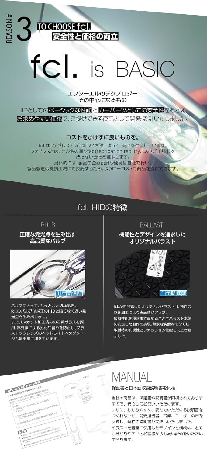 fcl 55W H4 Hi/Lo 6000K リレー付 HIDキット FHID-554206S B009O75258 6000K(白色) H4 ...