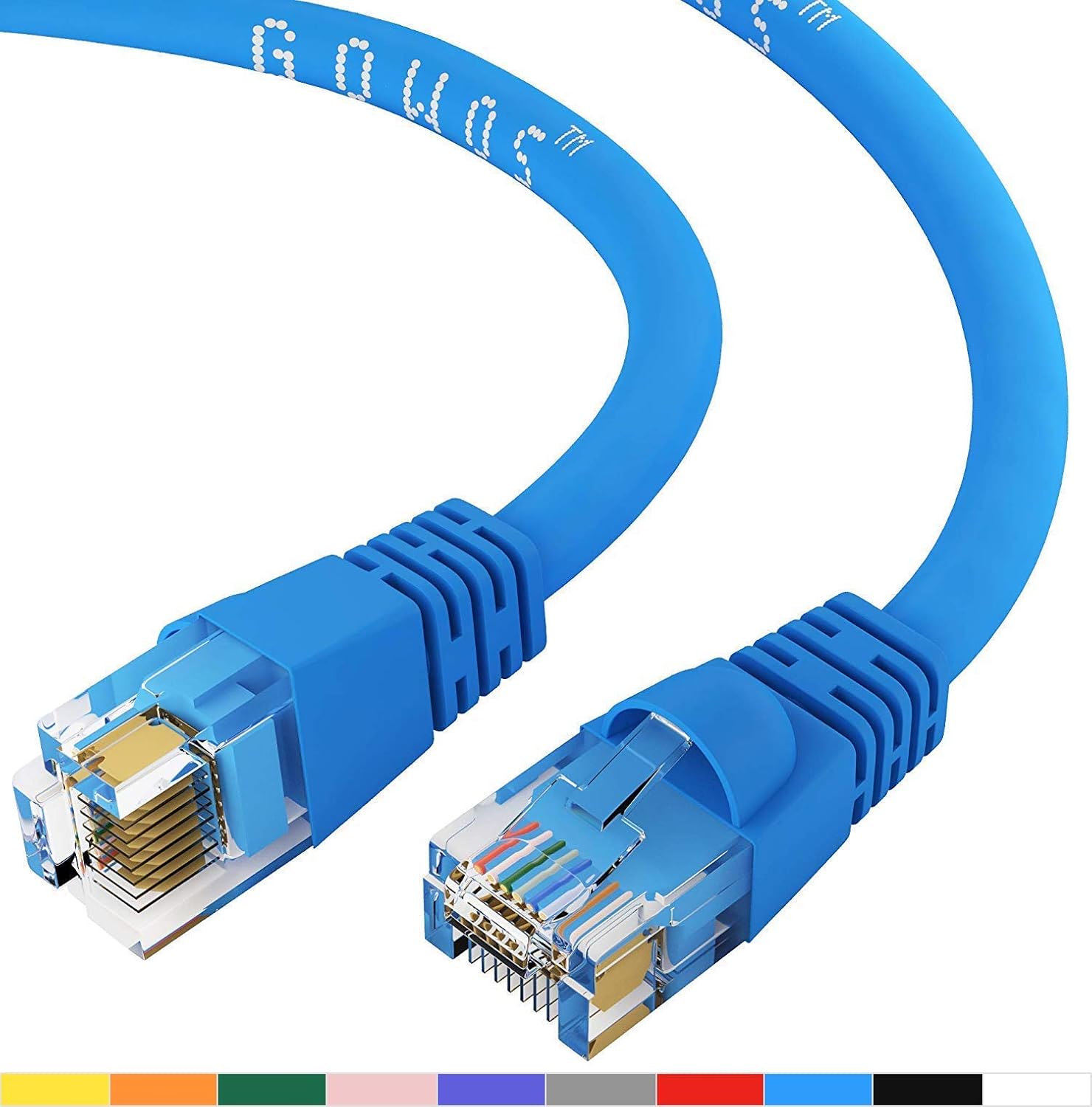 GOWOS 50-Pack UTP RJ45 10Gbps High Speed LAN Internet Patch Cord 1 Feet ...