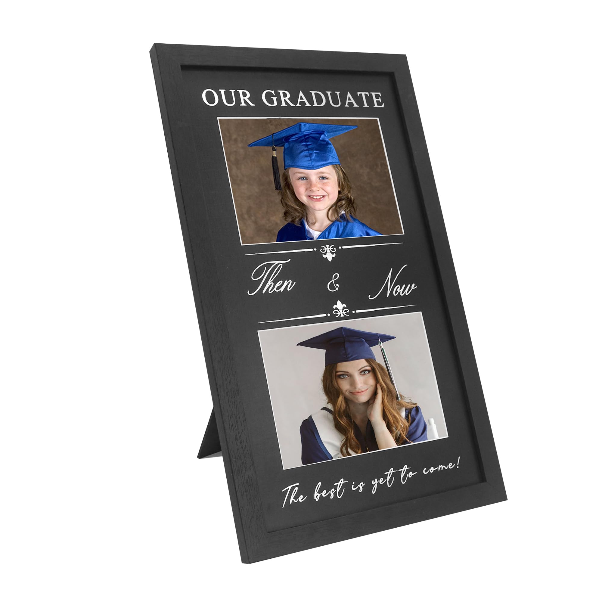 GraduatePro Then and Now Graduation Picture Frame, HD Real Glass ...