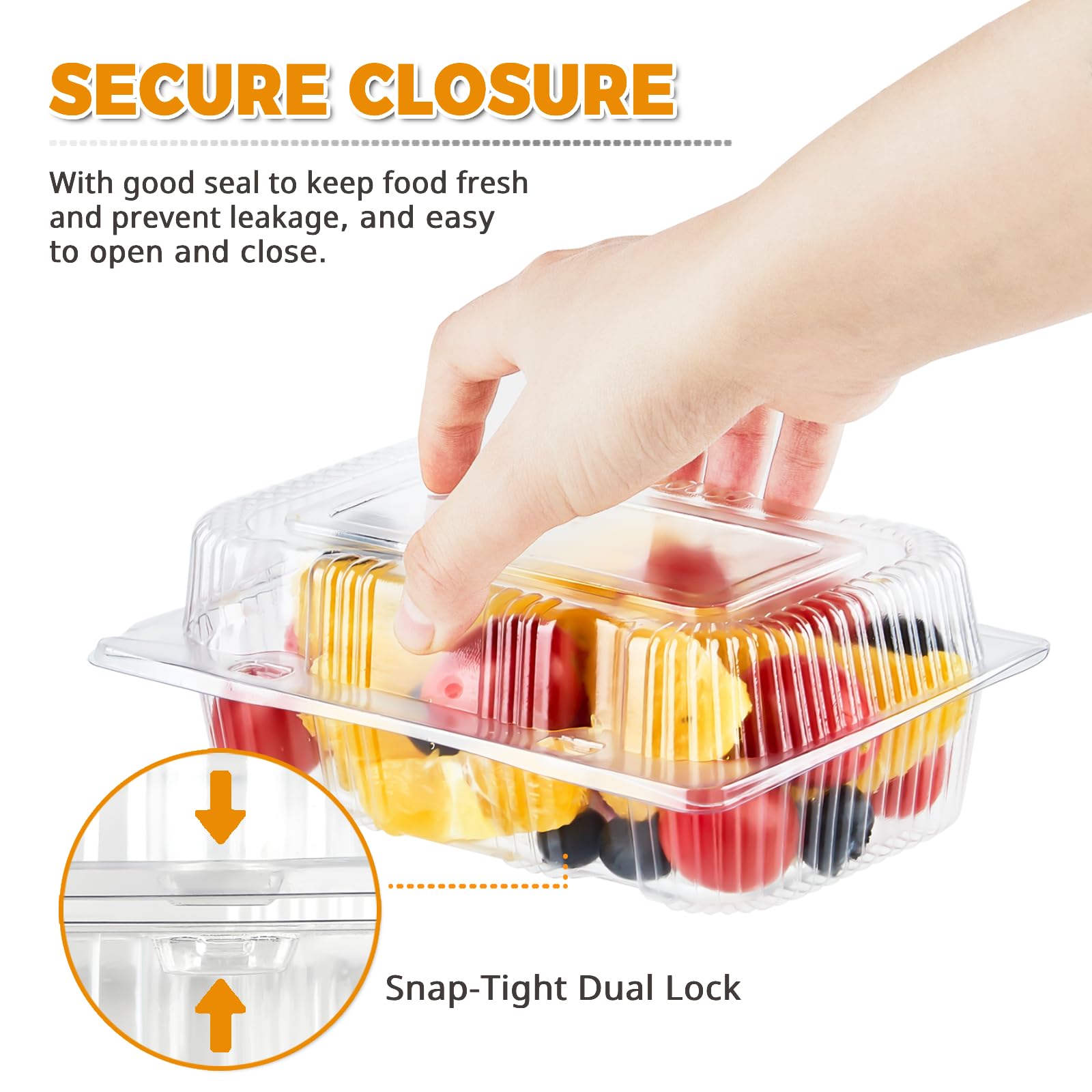Mua Zezzxu 40 Pack Clear Hinged Plastic Containers, Sturdy To Go ...