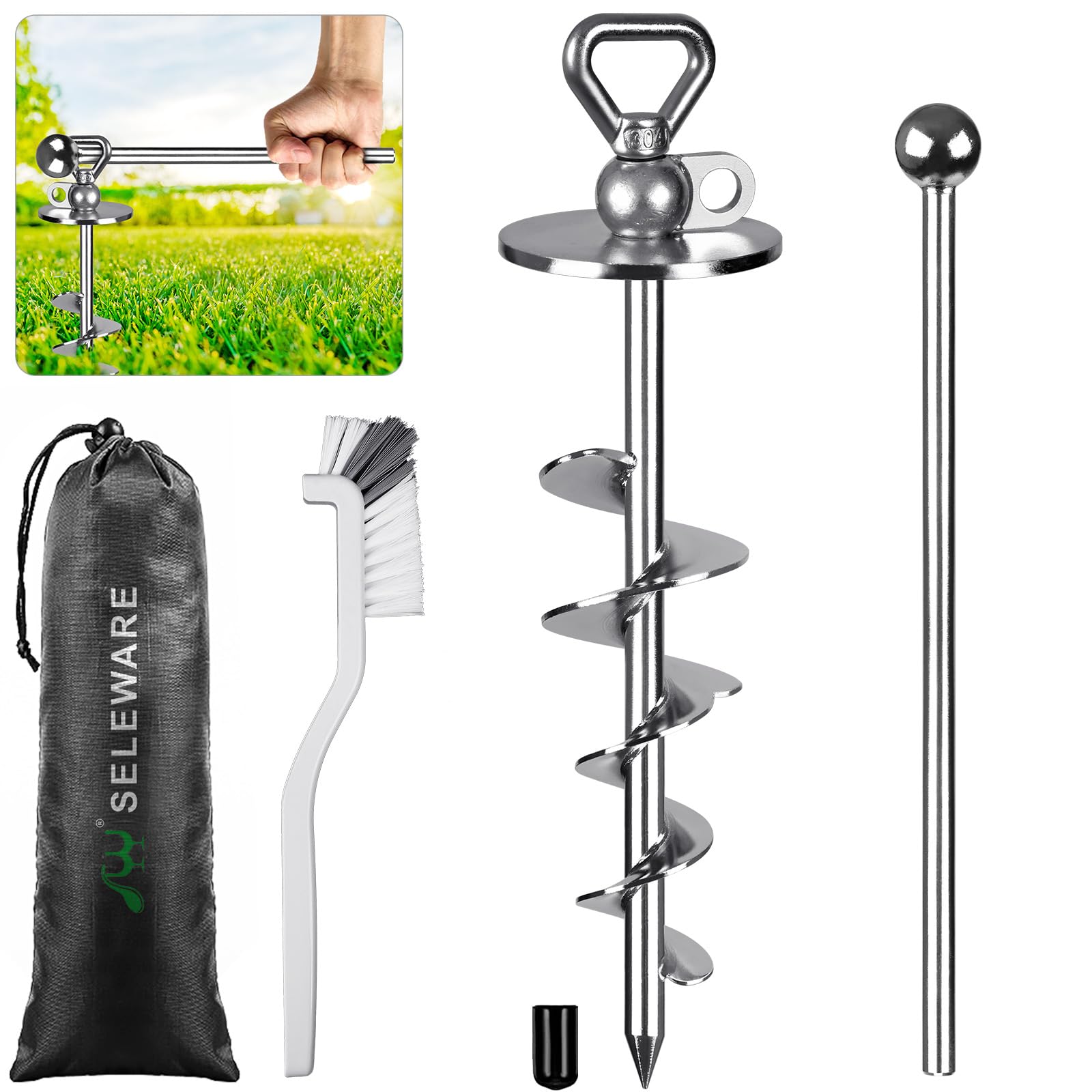 Mua SELEWARE Dog Tie Out Stake Outdoor Anti-Rust Ground Anchor for ...