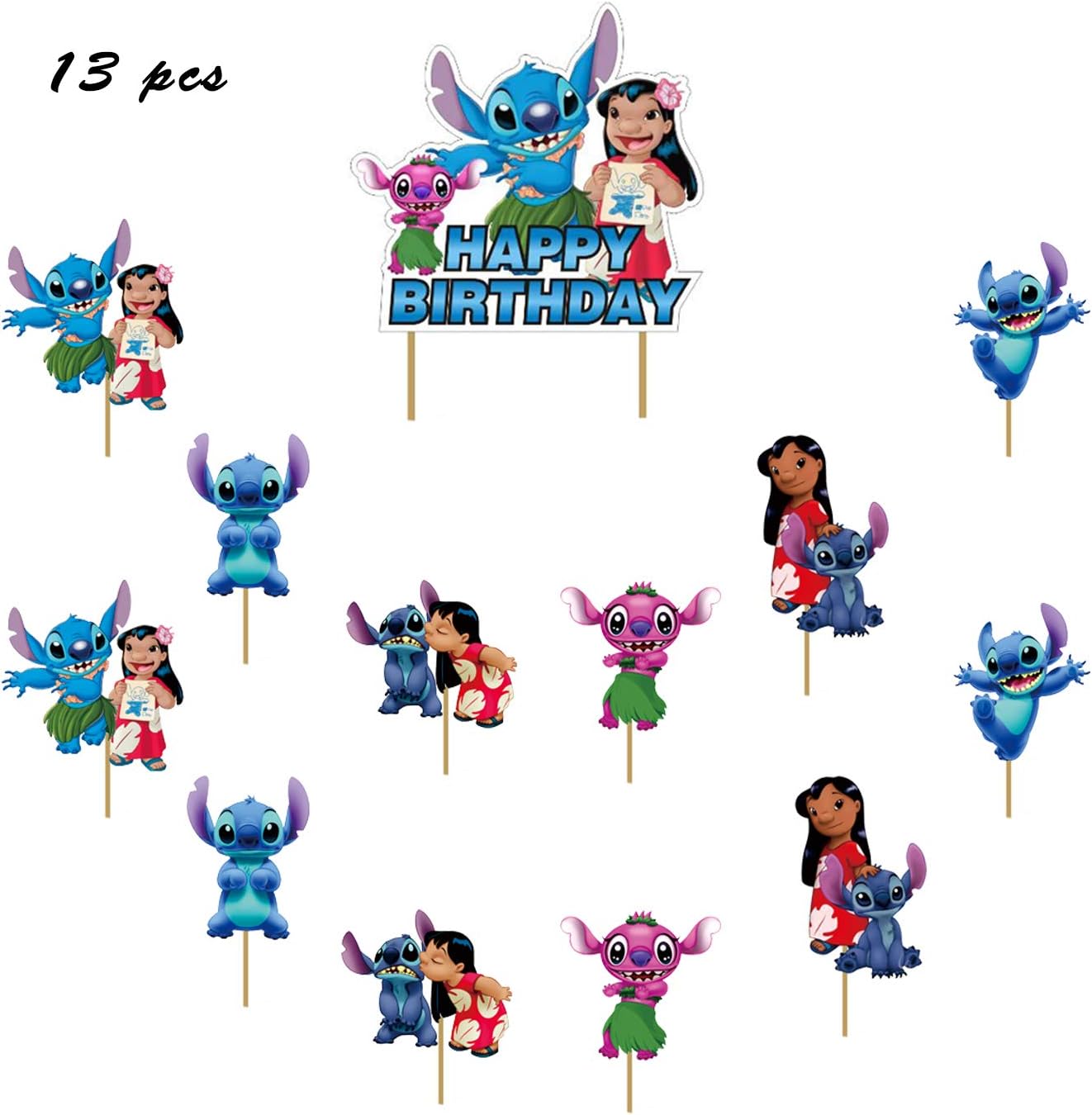 Lilo & Stitch Theme Party Decoration Banner Balloons Cupcake Toppers ...
