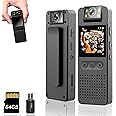 【Upgraded】Body Camera with Audio & Video Recording - 64G Body Cam Mini ...