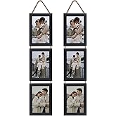 Amazon.com - Lavezee 4x6 Black Hanging Collage Picture Frames Set of 2, 8 Opening Vertical Frame ...