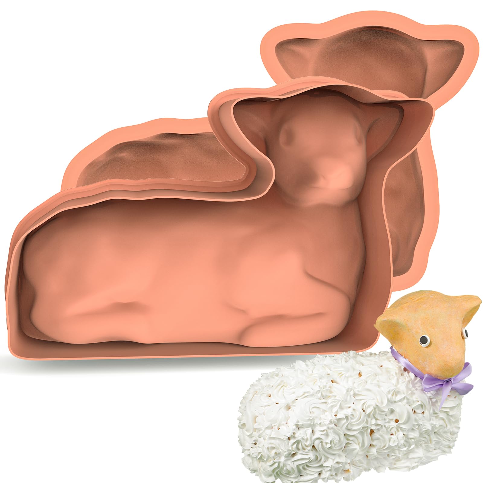 Kamehame Lamb Cake Mold, Silicone 3D Easter Lamb Cake Molds for Baking ...