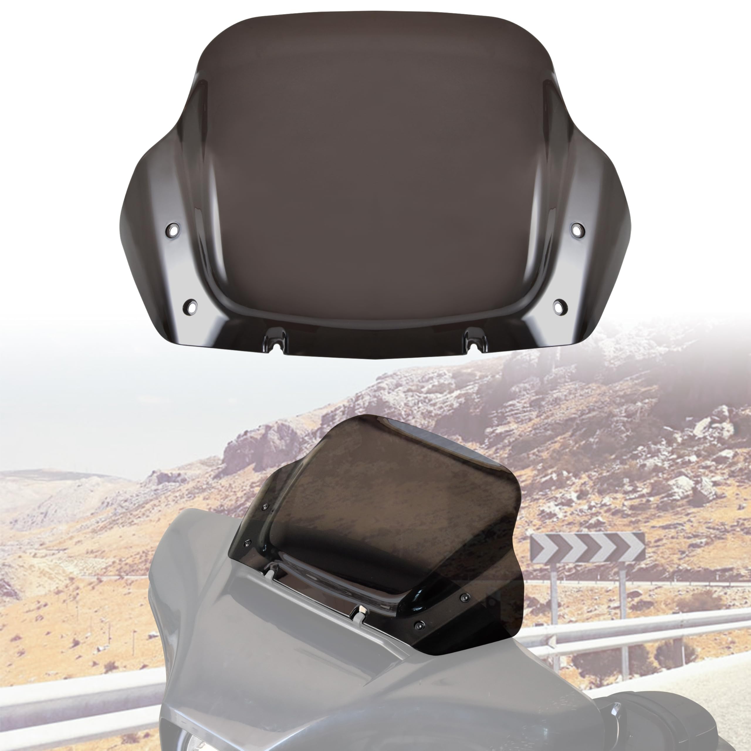 VEISUTOR 10" Windshield Kits for Harley Street Glide 24-25, Dark Tinted ...