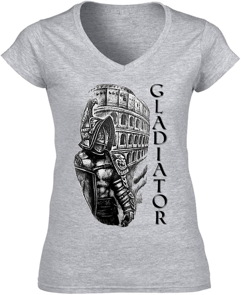teesquare1st Women's Gladiator Grey T-Shirt : Amazon.co.uk: Clothing