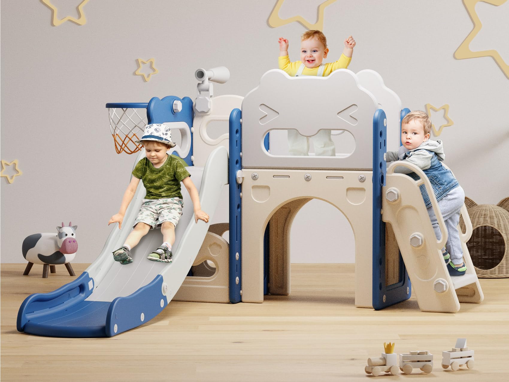 Babytronic Toddler Slide, 7 in 1 Kids Indoor Slide for Toddler 1-3 ...