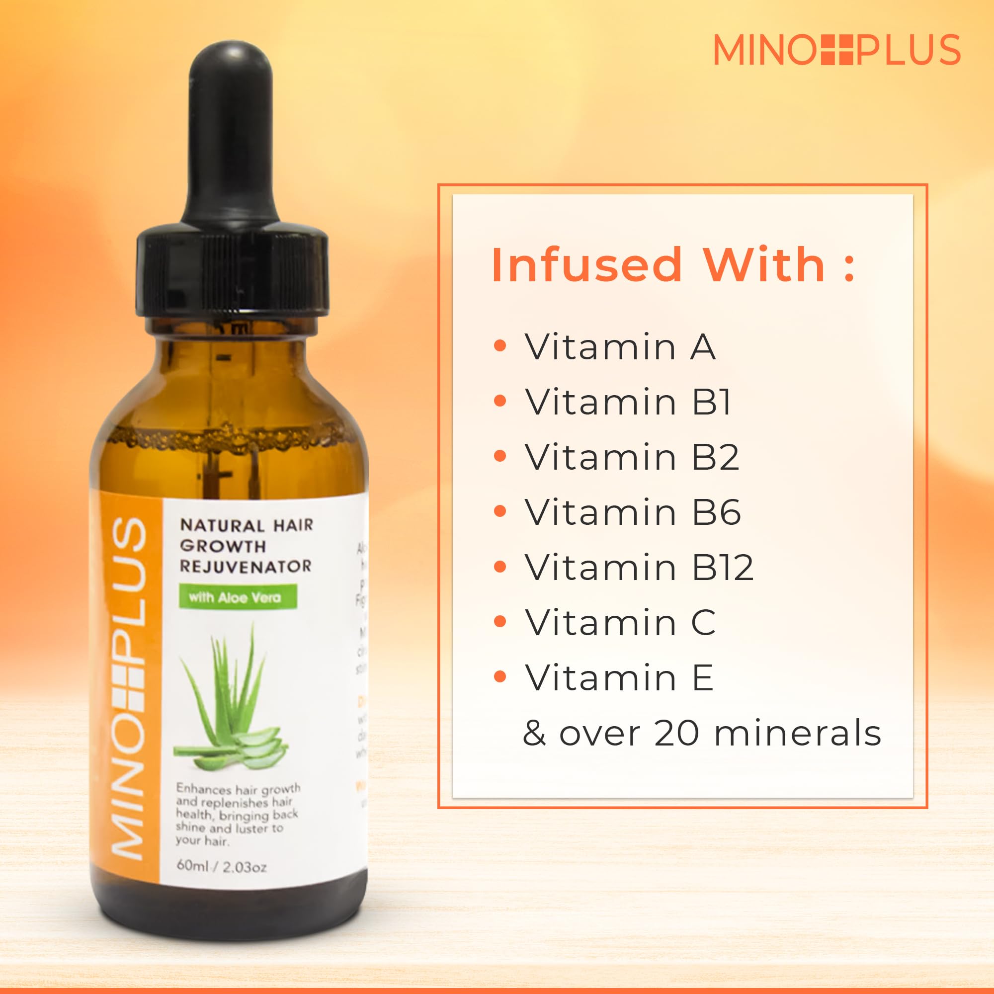 Mua Mino Plus Natural Hair Growth Serum - 60ml / 2fl oz – For Longer ...