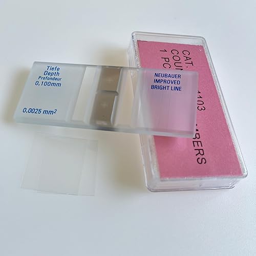 Chrome-Plated Neubauer Cell Counting Chamber Kit with Bright Line and 2 ...