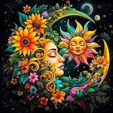 Amazon.com: SENQAO Sun Diamond Art Kits for Adults - Sun and Moon Full ...