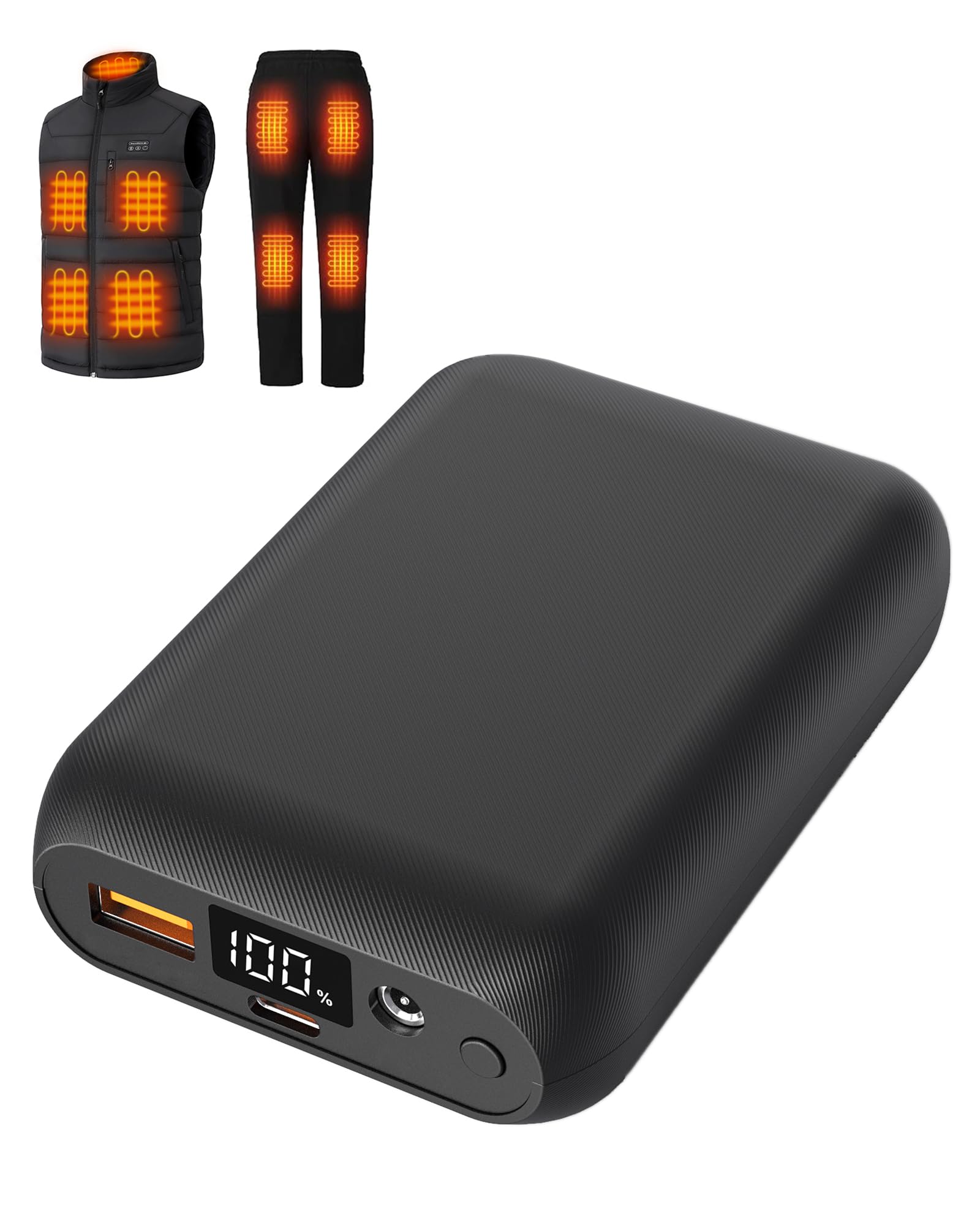 Heated Vest Battery Pack 7.4V 16000mAh, Battery Pack for Heated Vest ...