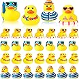 Amazon.com: Honoson 36 Pcs Summer Beach Rubber Duckies Bulk Mini Rubber ...